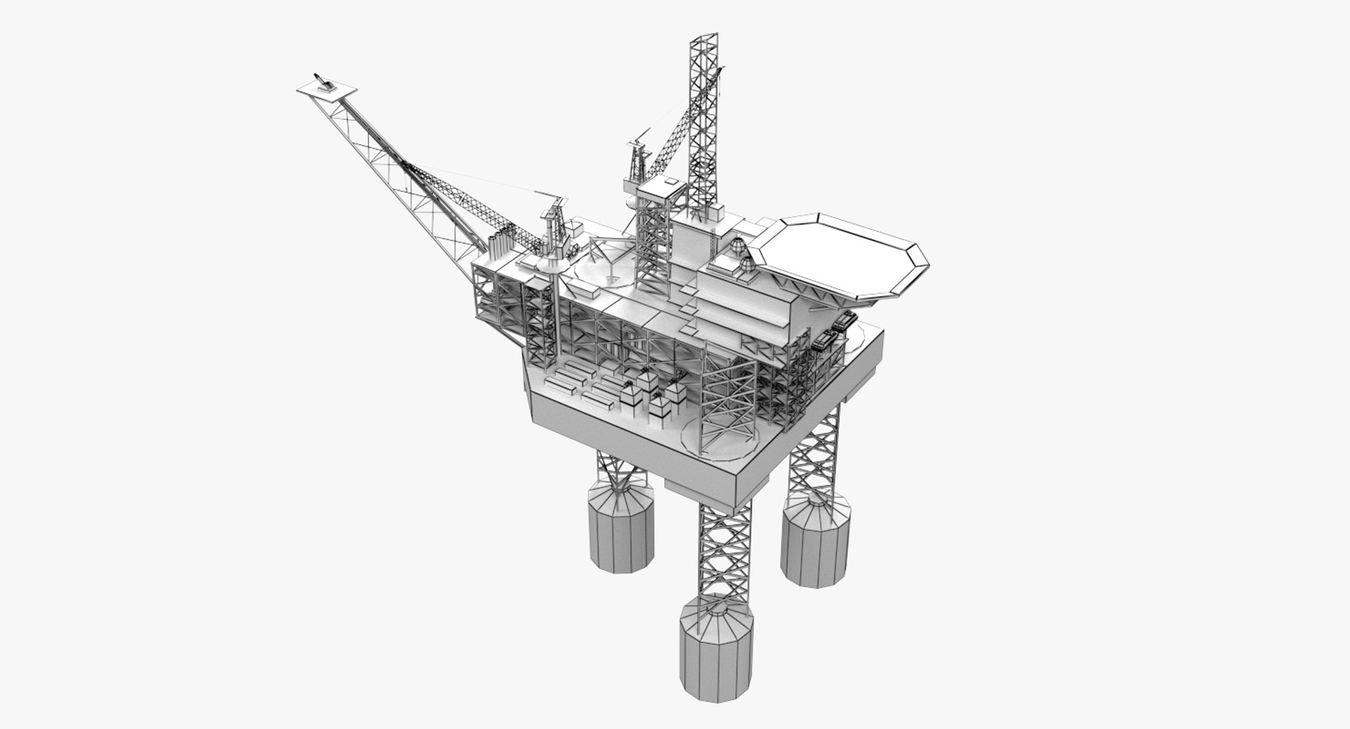Offshore Jackup Rig 3d Max