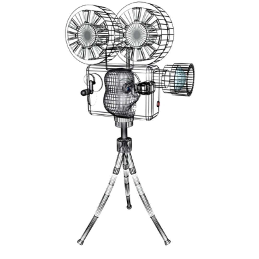 Cartoon Movie Camera 3d Model