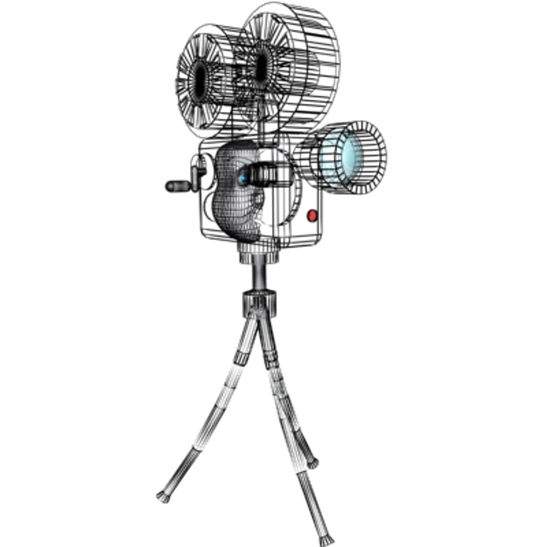 Cartoon Movie Camera 3d Model