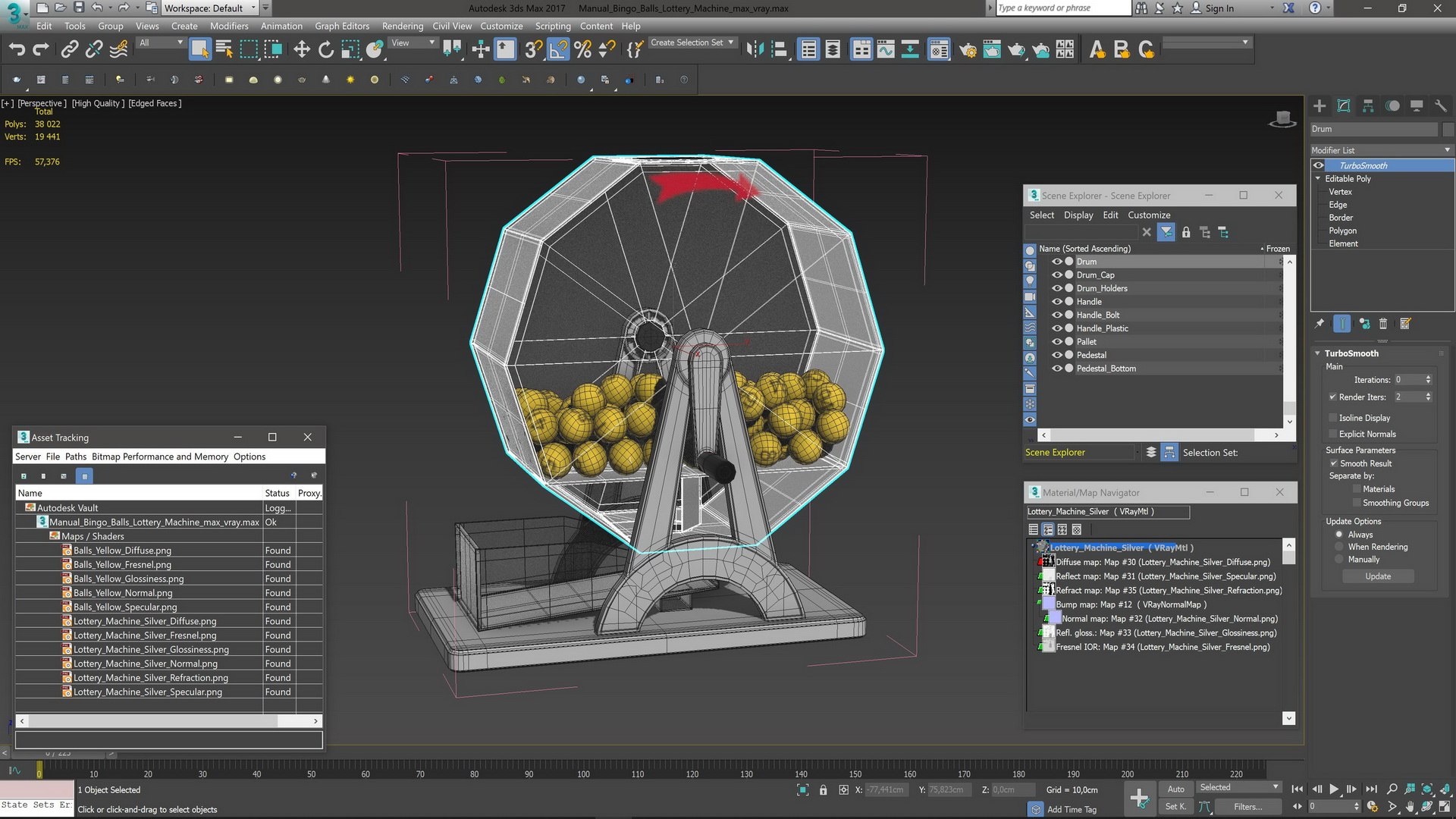 Manual Bingo Balls Lottery Machine 3D Model - TurboSquid 2051126