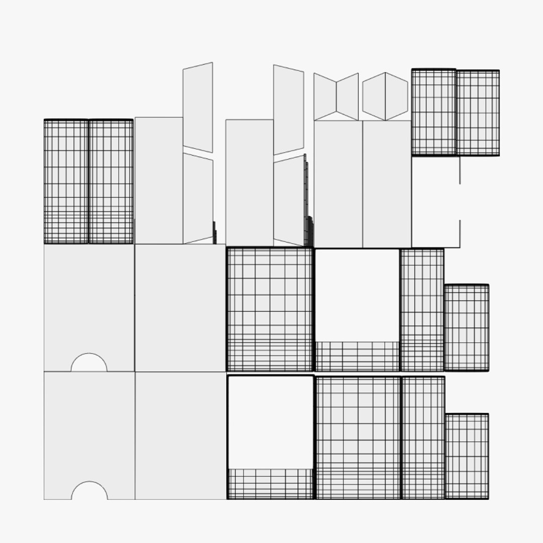3D Basic Box Slide Package - Geometry Only No Textures No Materials ...