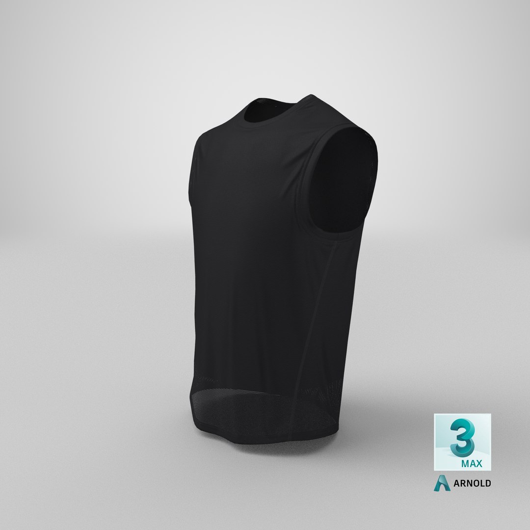3D Tank Top Male Black PBR Model - TurboSquid 2056597