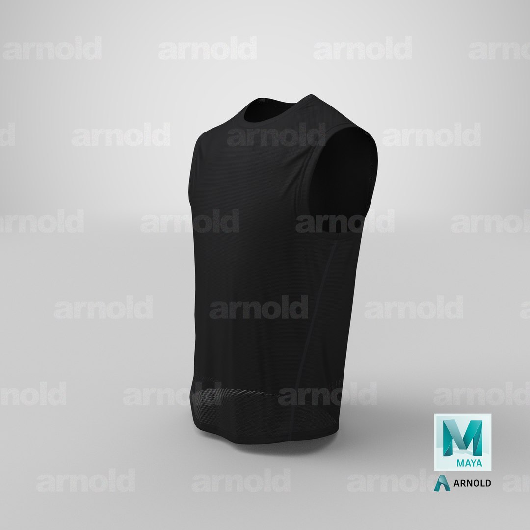 3D Tank Top Male Black PBR Model - TurboSquid 2056597