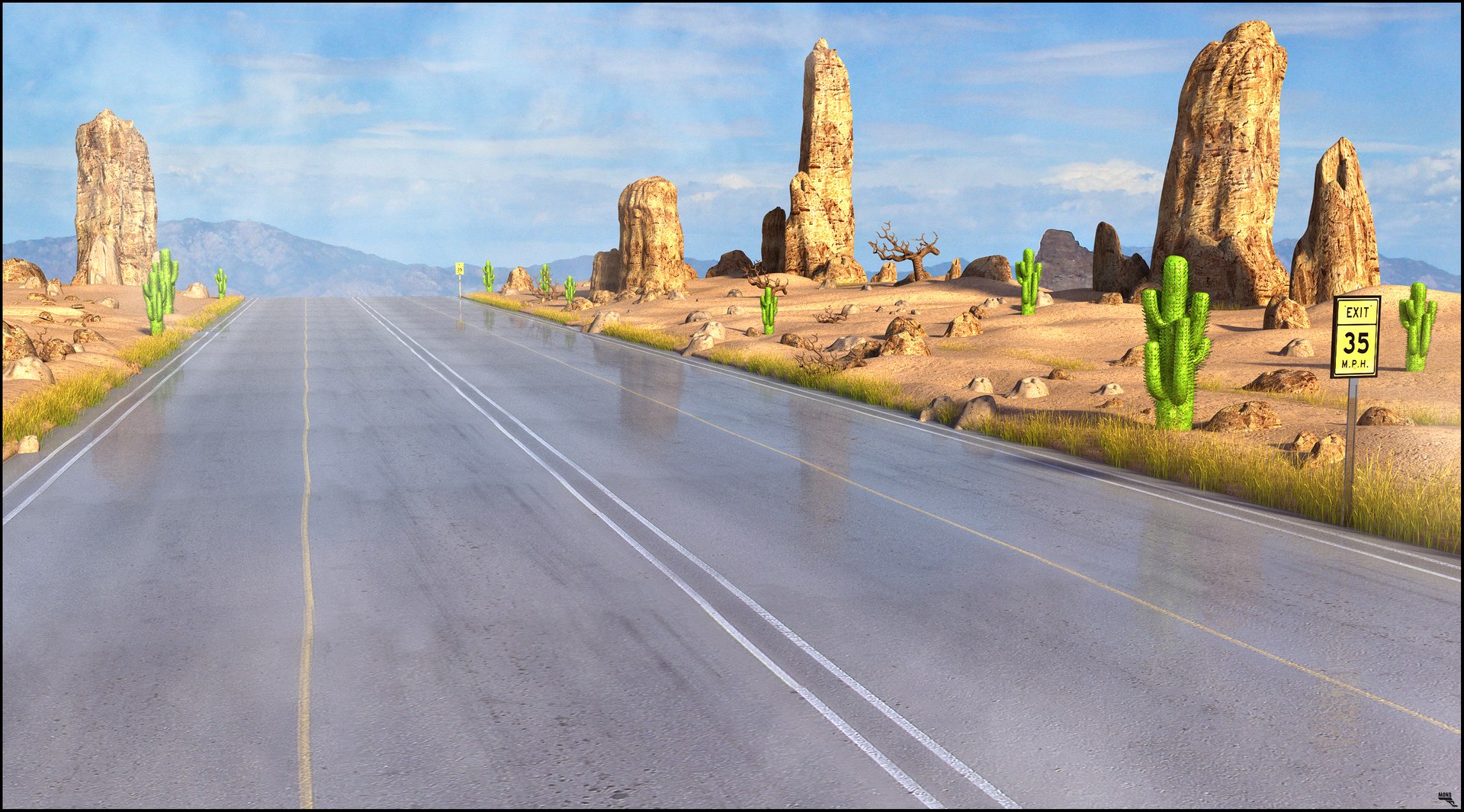 Road Cartoon Toon 3D - TurboSquid 1181612