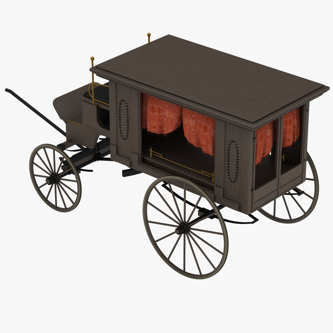 3d model hearse wagon