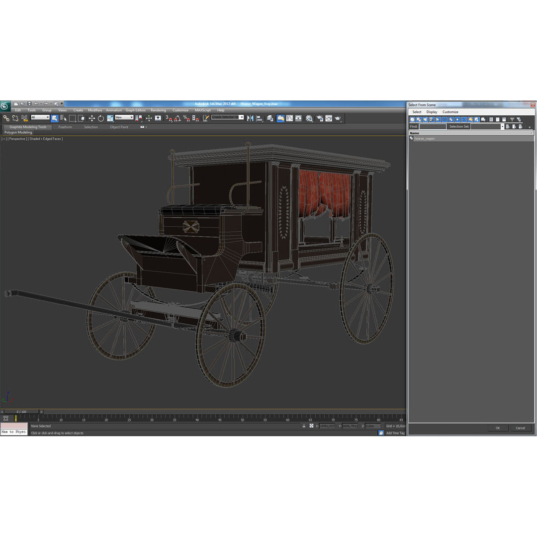 3d model hearse wagon