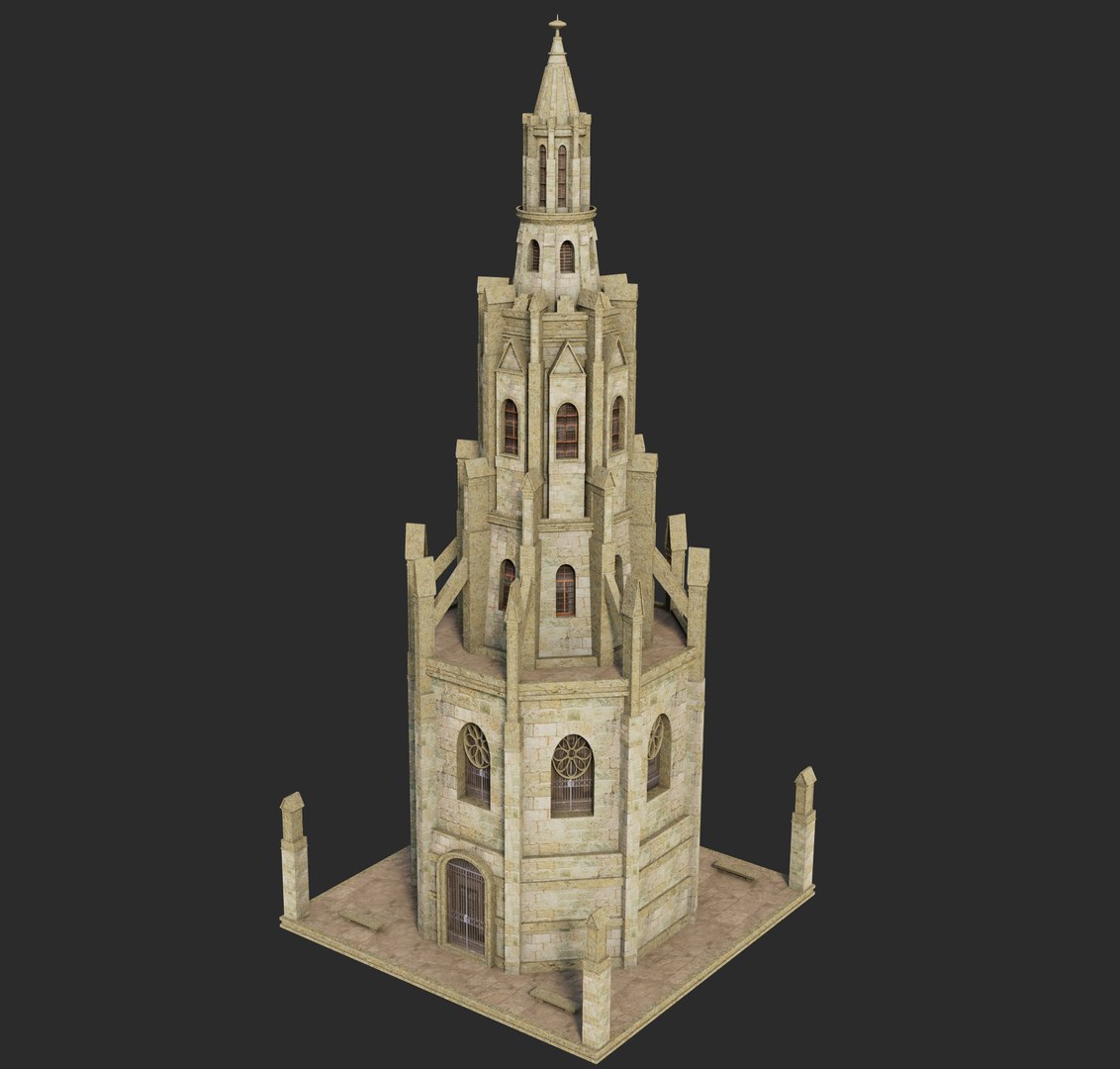 3D Model Ancient Tower Building - TurboSquid 2309528