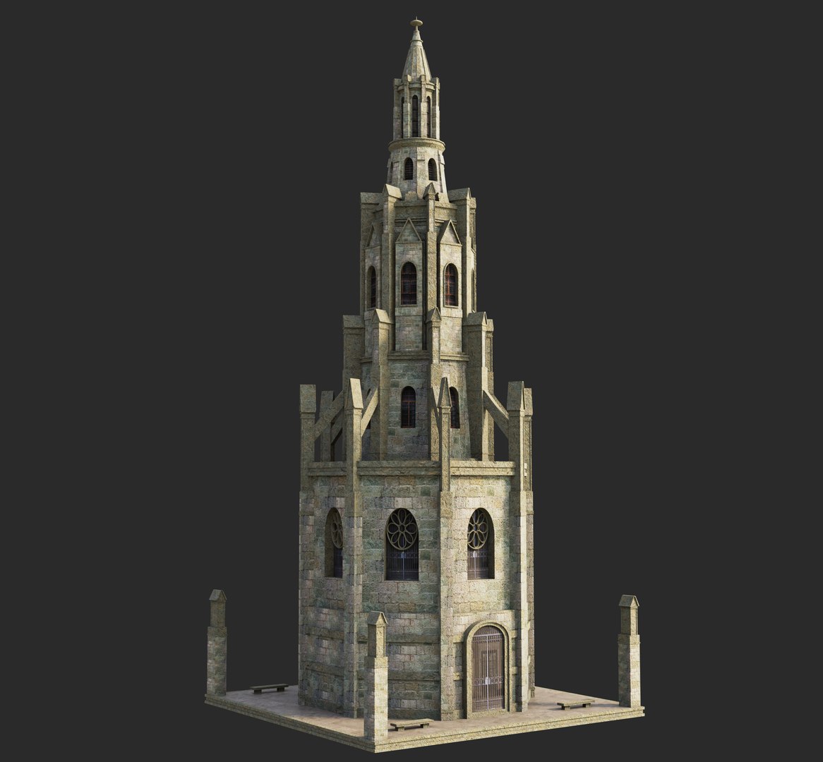 3D Model Ancient Tower Building - TurboSquid 2309528