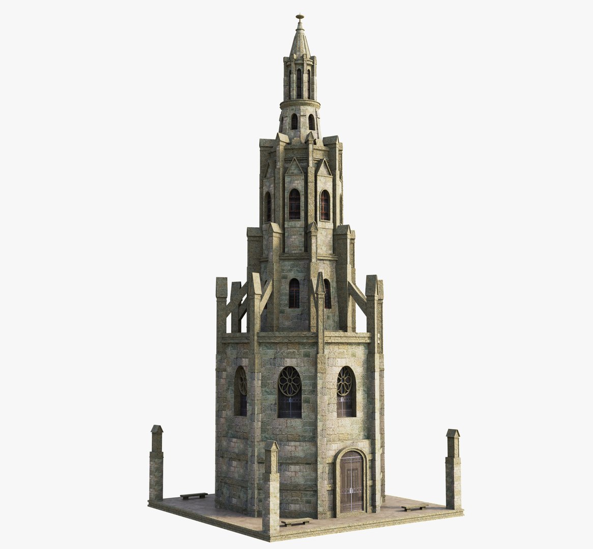 3D Model Ancient Tower Building - TurboSquid 2309528