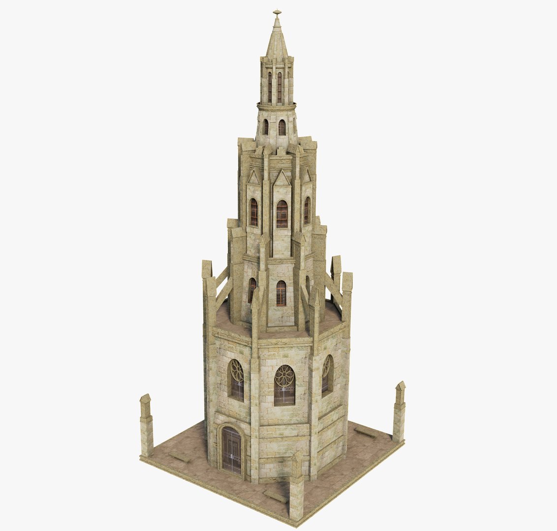 3D Model Ancient Tower Building - TurboSquid 2309528