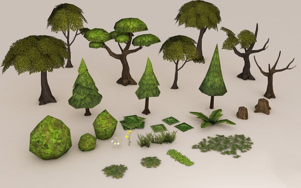 Tree flower grass 3D - TurboSquid 1513570