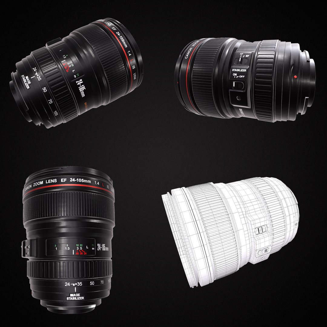 Canon ef 24-105mm camera lens 3D - TurboSquid 1585865