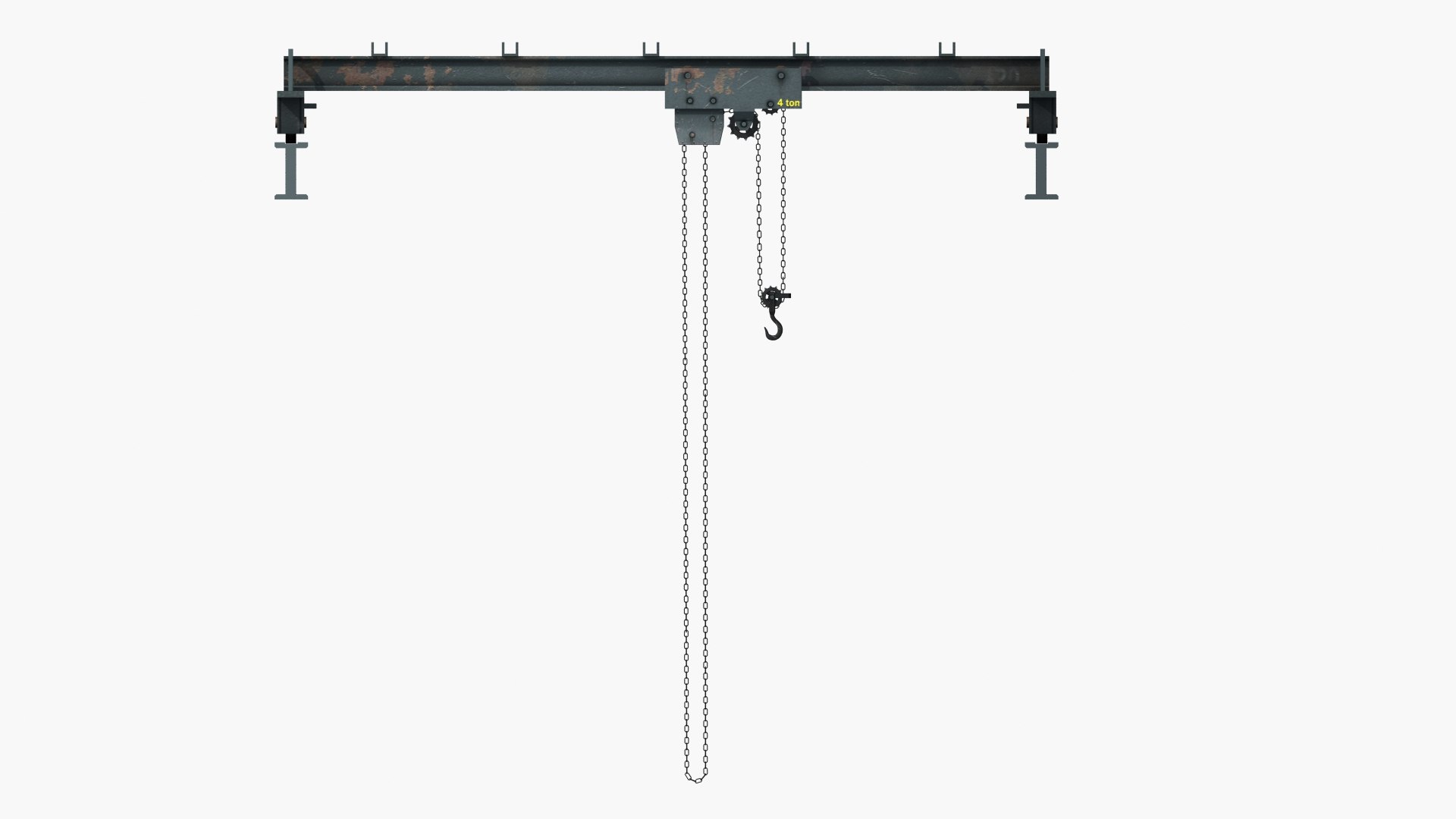 3d Old Overhead Crane Model