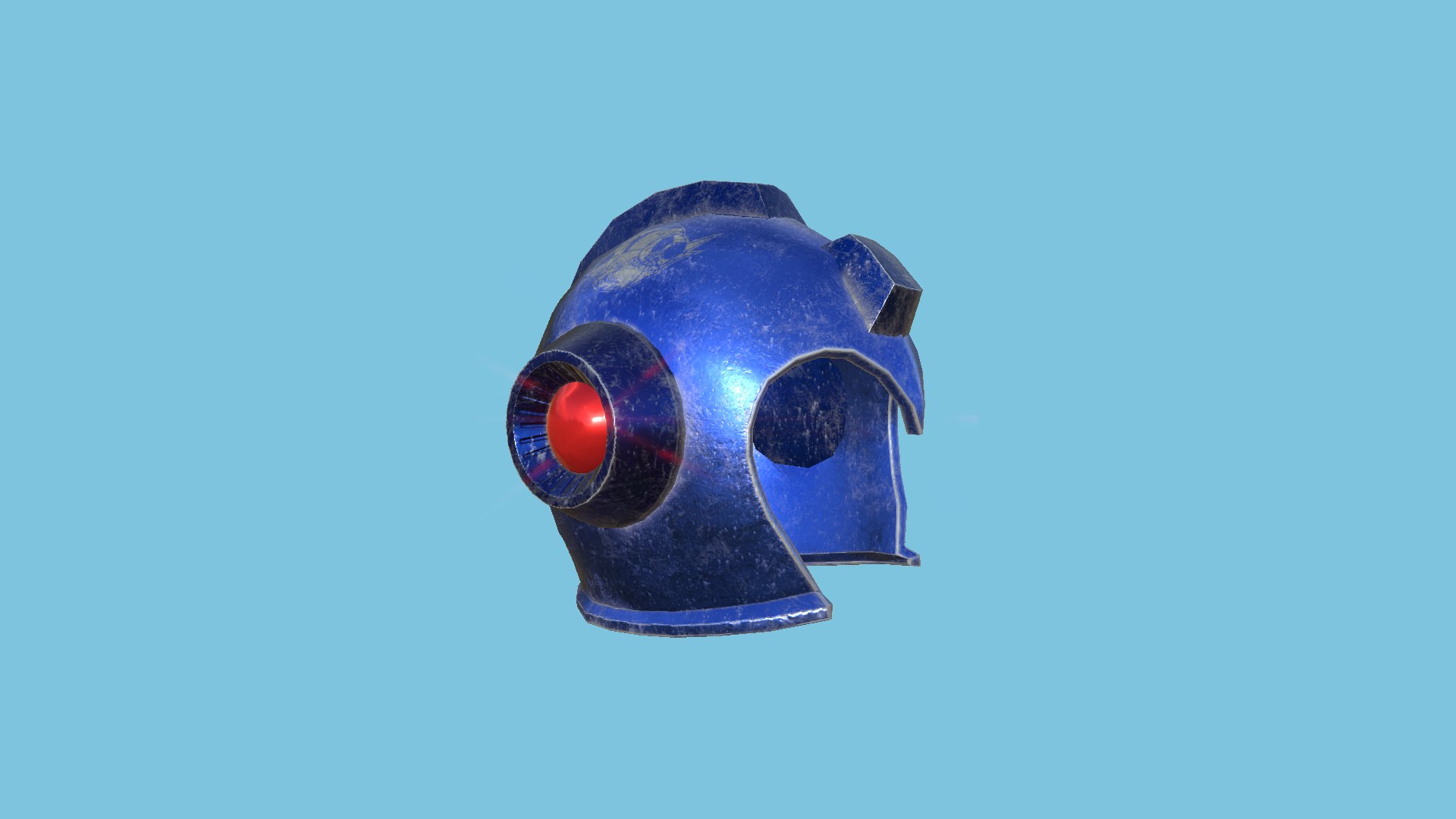 3D Megaman Helmet 03 Blue Stylized - Character Design Fashion ...