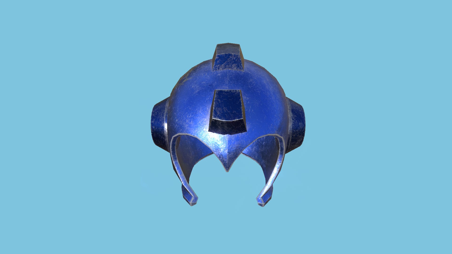 3D Megaman Helmet 03 Blue Stylized - Character Design Fashion ...