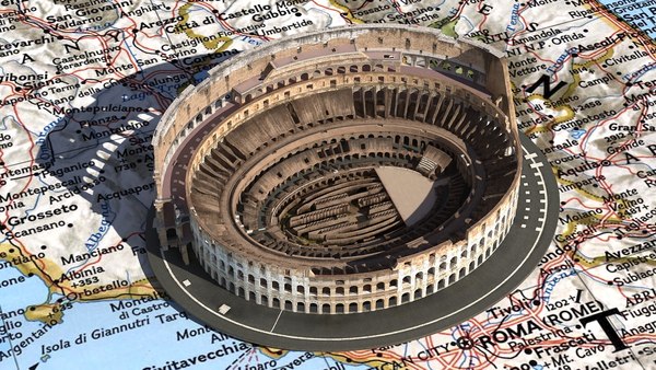 modelo 3d Coliseo en el mapa de Italia - TurboSquid 1884930