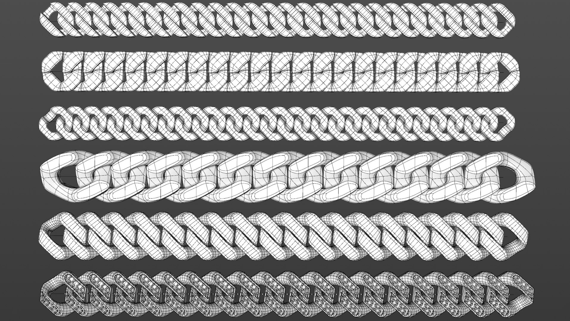 3D Cuban Chains Necklace Model - TurboSquid 1545400