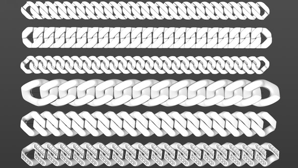 3D cuban chains necklace model - TurboSquid 1545400