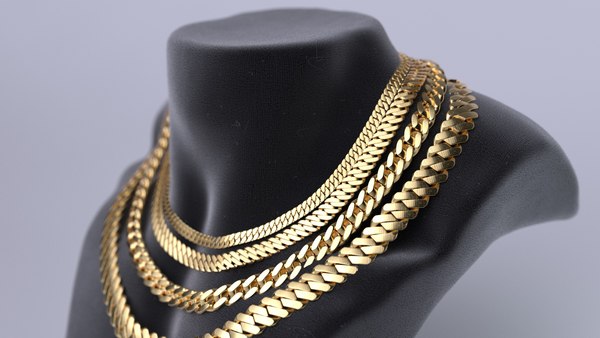 3D cuban chains necklace model - TurboSquid 1545400