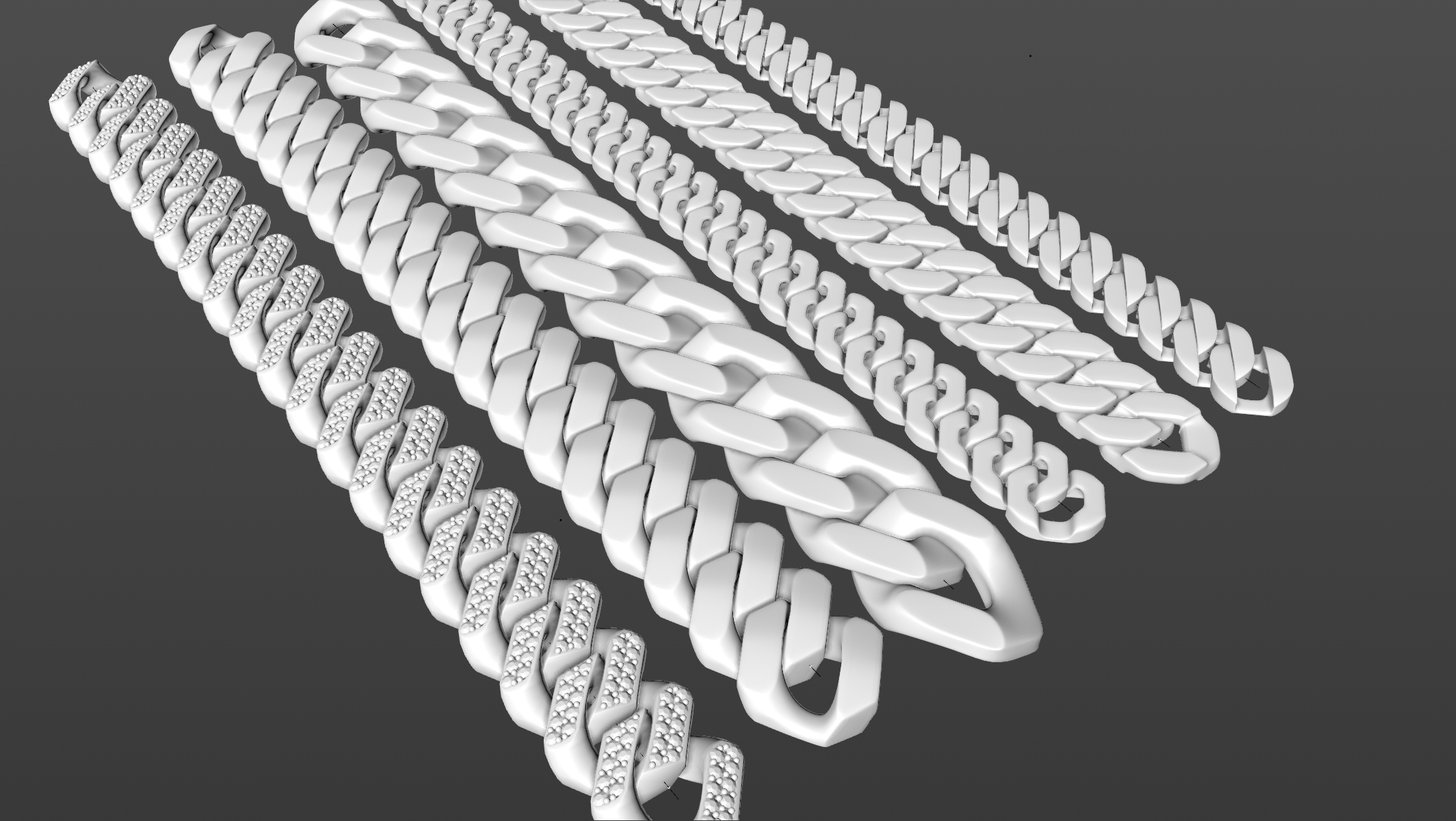 3D cuban chains necklace model - TurboSquid 1545400