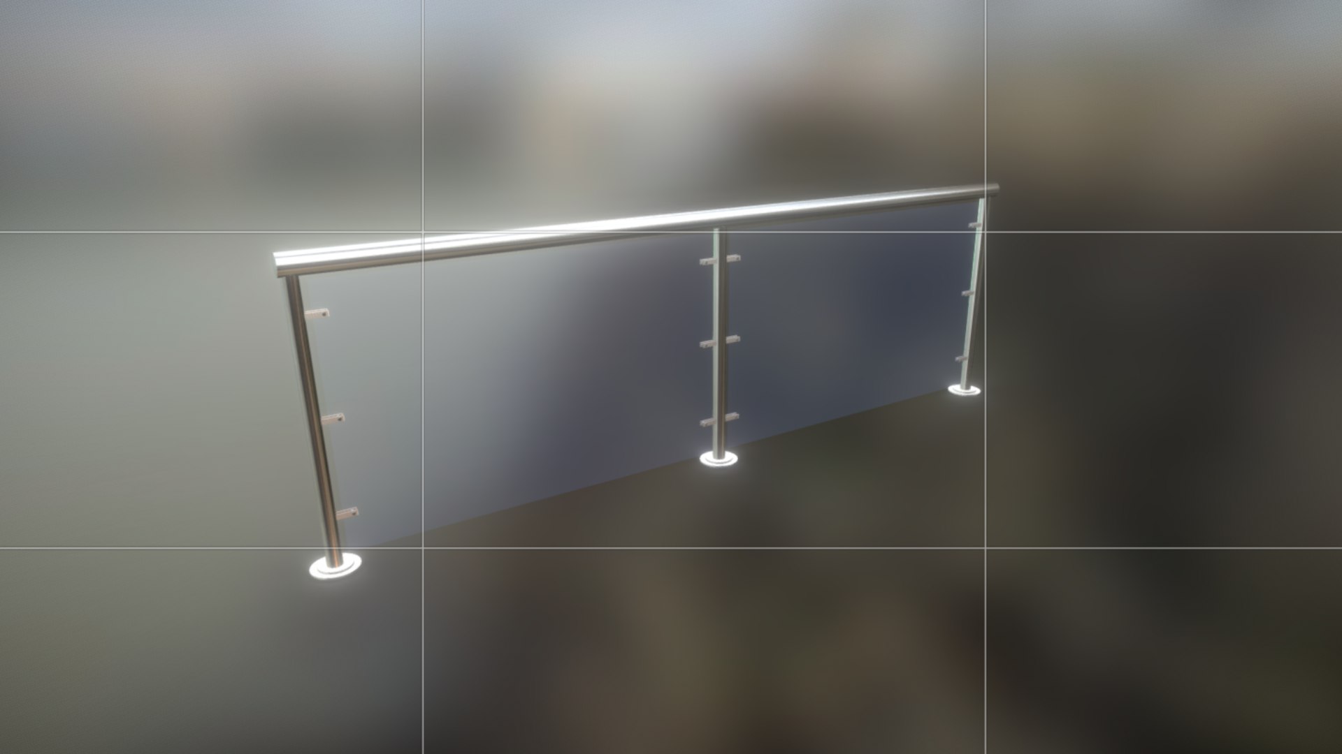 Glass Balcony With Tinted Glass 3D Model - TurboSquid 2409412
