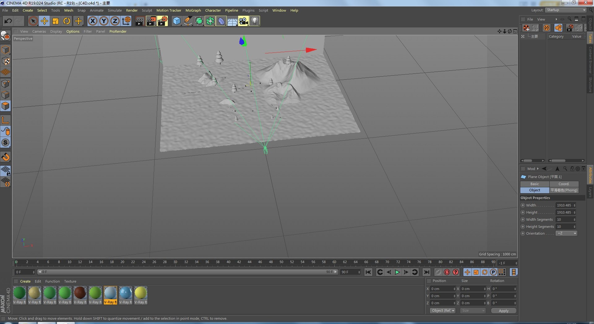 3D Model C4D Green Plush Mountain And - TurboSquid 2102051