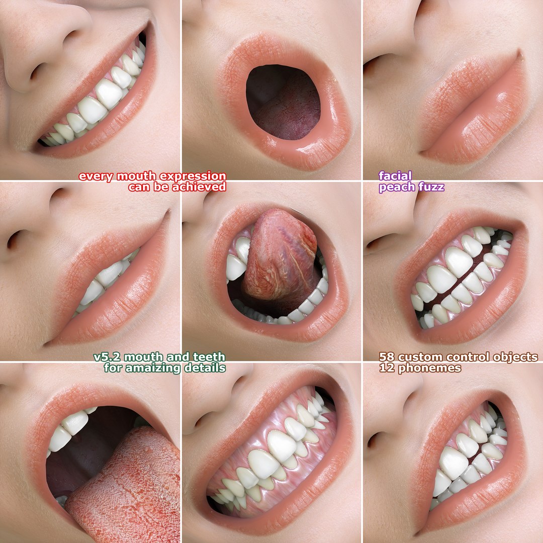 3d Female Orthodontic Teeth Face