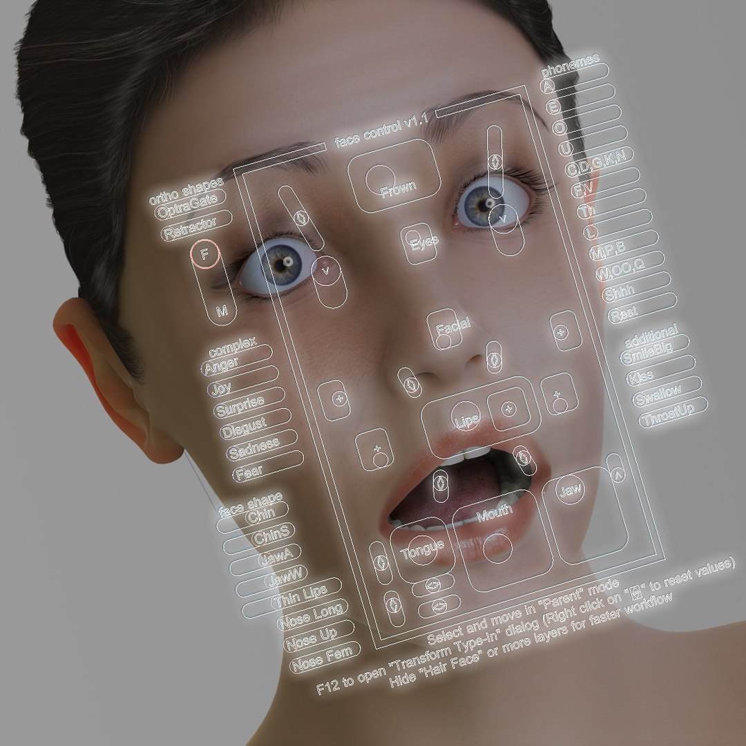 3d female orthodontic teeth face