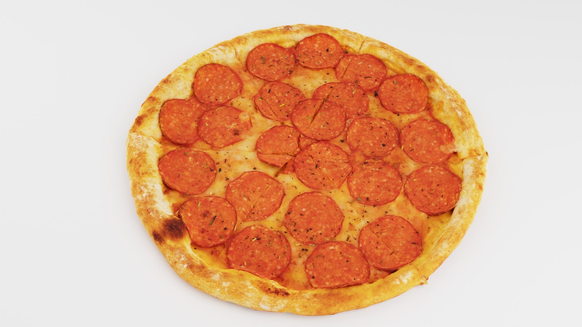 Pizza With Salamy And Cheese 3D Model - TurboSquid 2142368