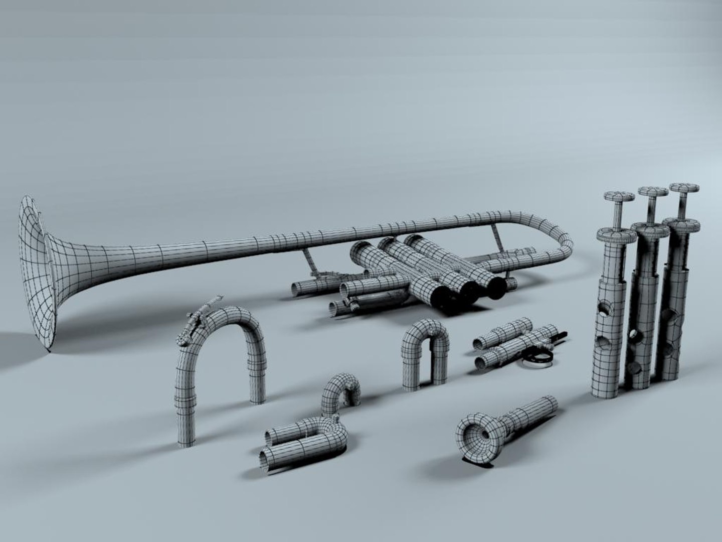 3d trumpet weril modeled model