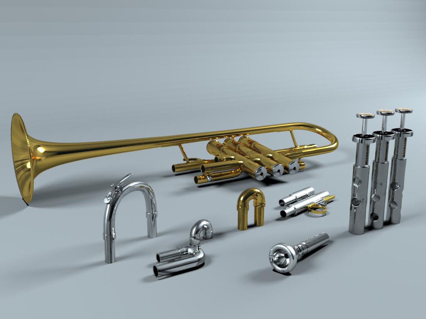 3d trumpet weril modeled model