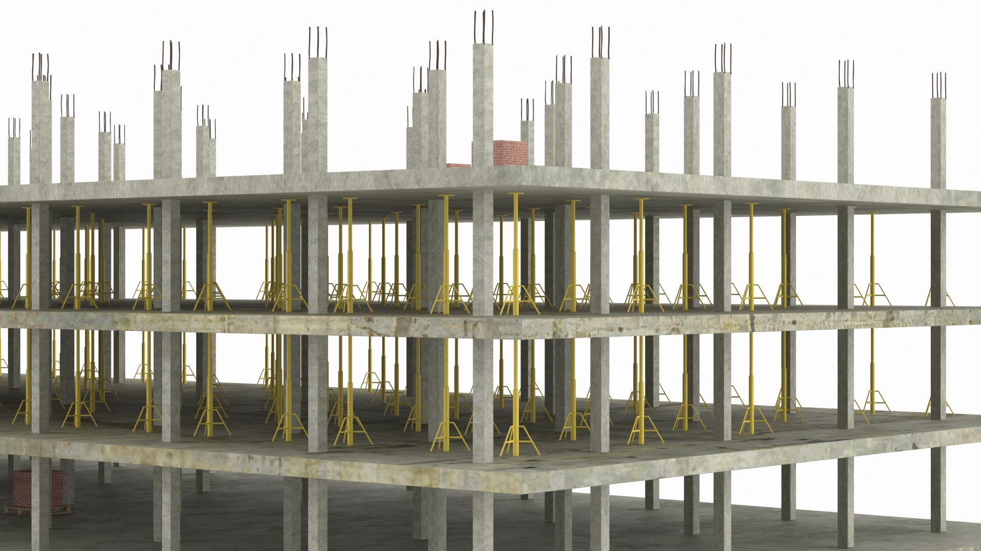 3D Construction Site With Scaffold And Safety Netting - TurboSquid 2335561