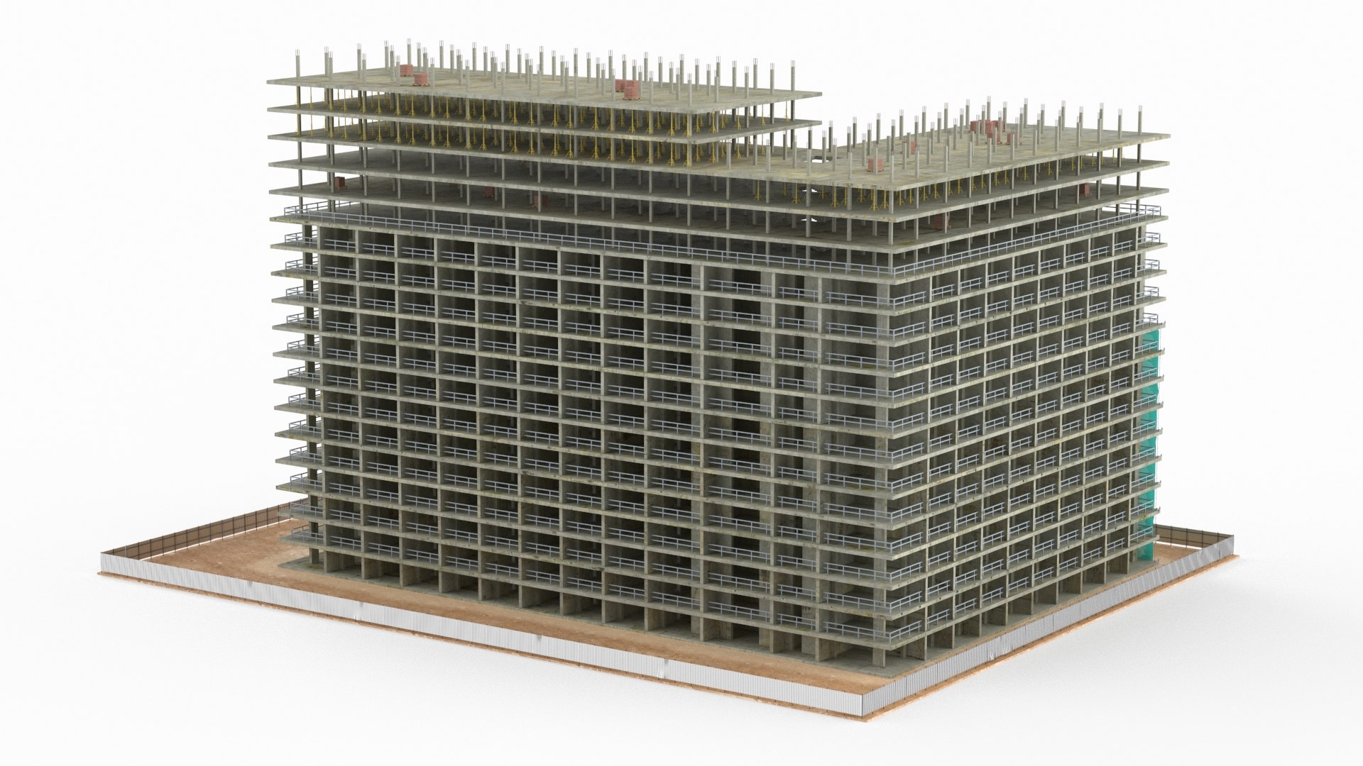 3D Construction Site With Scaffold And Safety Netting - TurboSquid 2335561