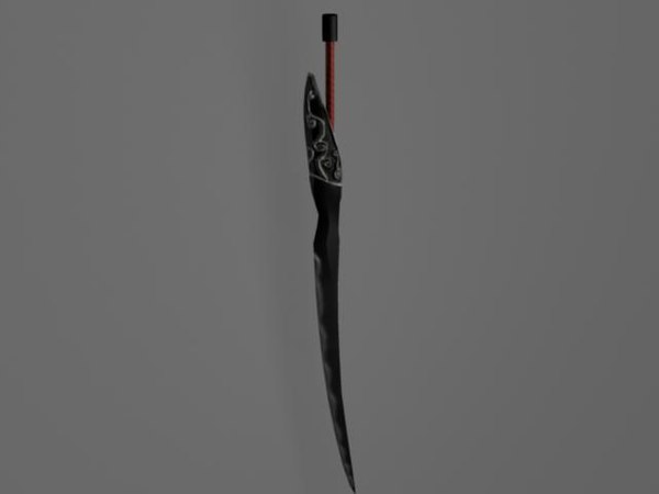 3d model black fantasy sword
