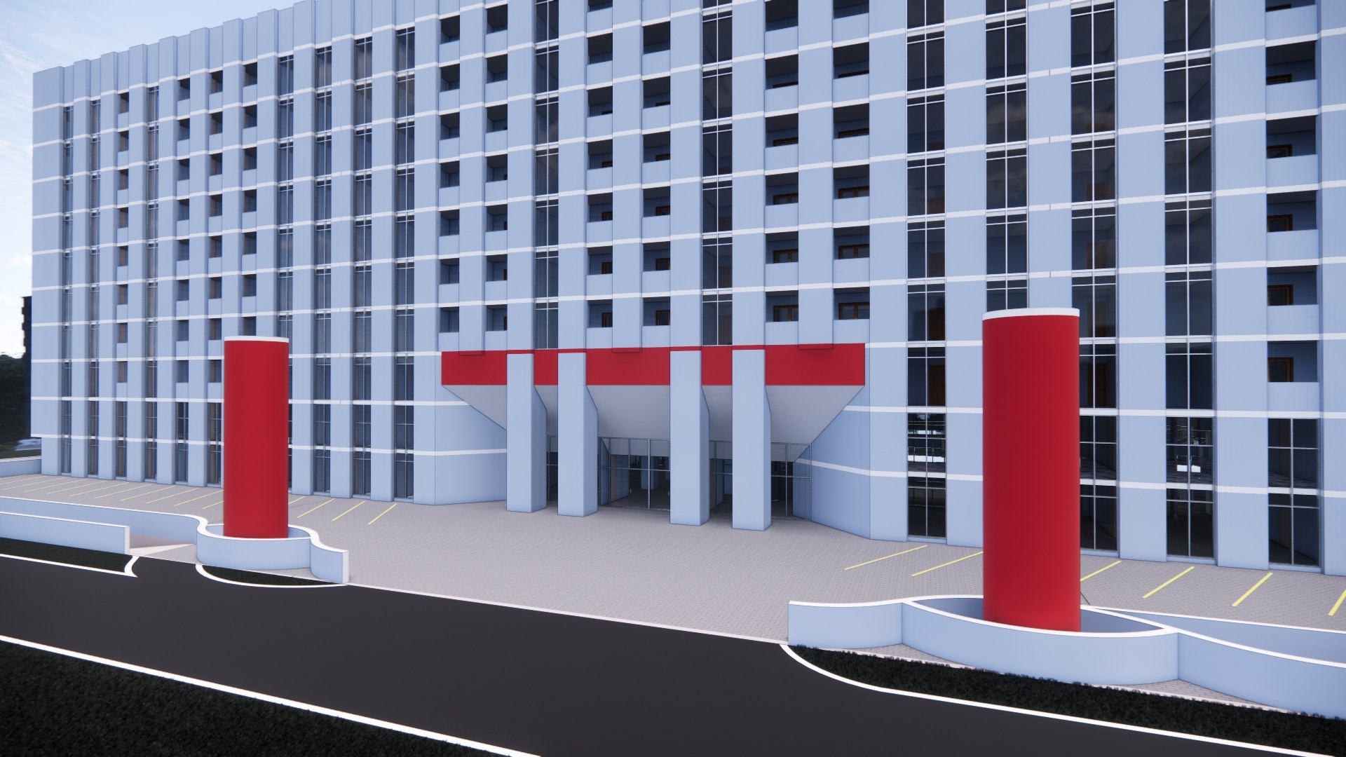 Hotel Building In Revit 3D Model - TurboSquid 2220215