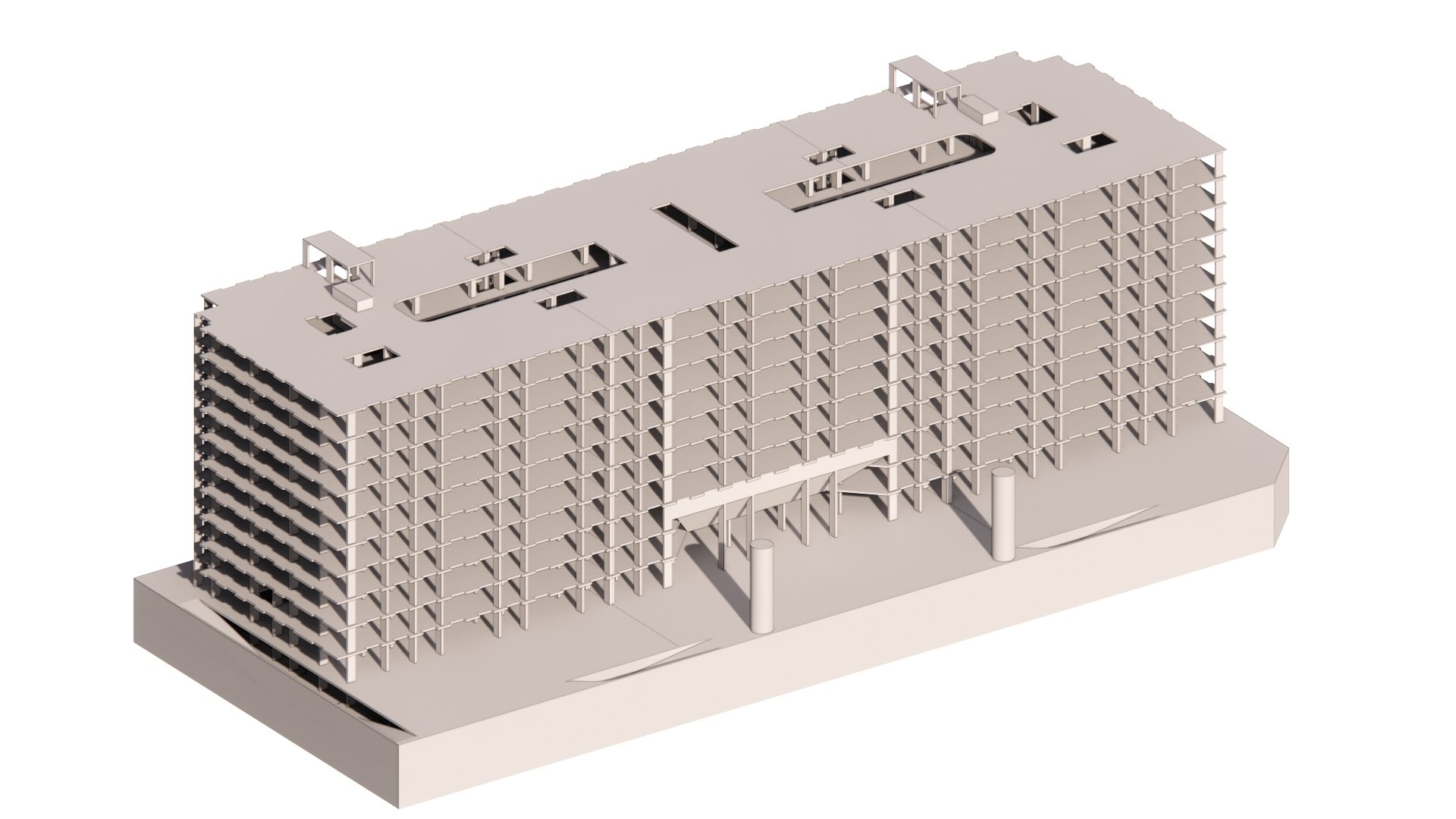 Hotel Building In Revit 3D Model - TurboSquid 2220215