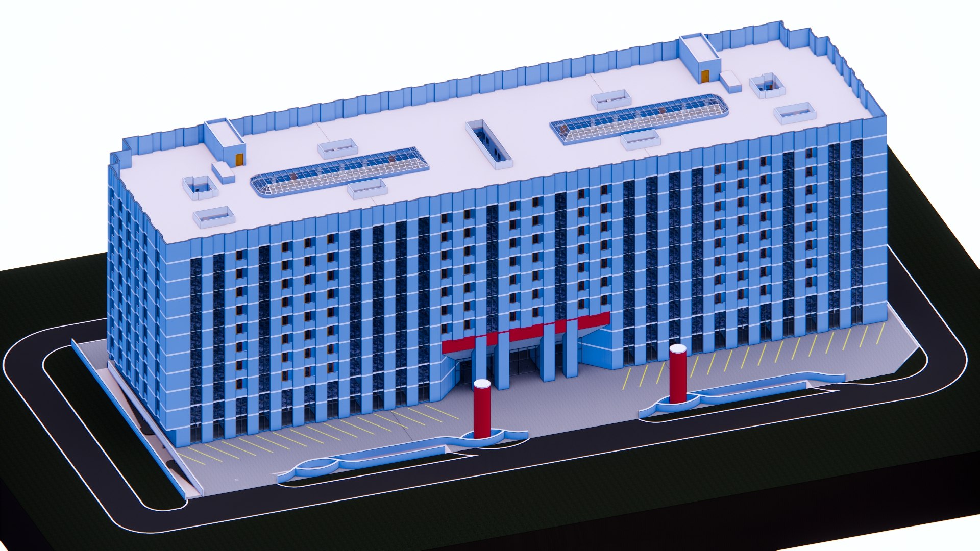 Hotel Building In Revit 3D Model - TurboSquid 2220215