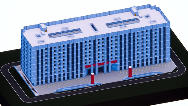 modelo 3d Edificio de hotel en Revit - TurboSquid 2220215