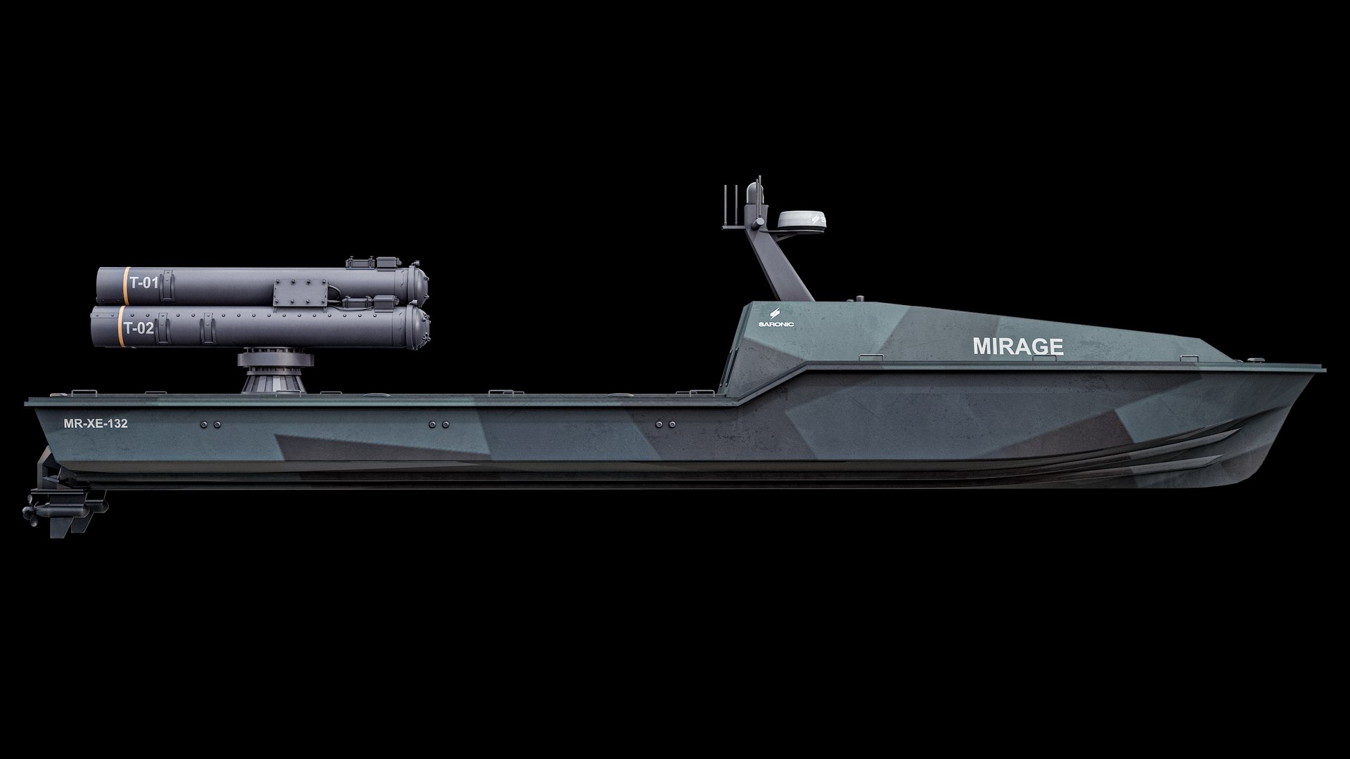 Mirage Saronic - Unmanned Robotic Autonomous Surface Vessel With Camo ...