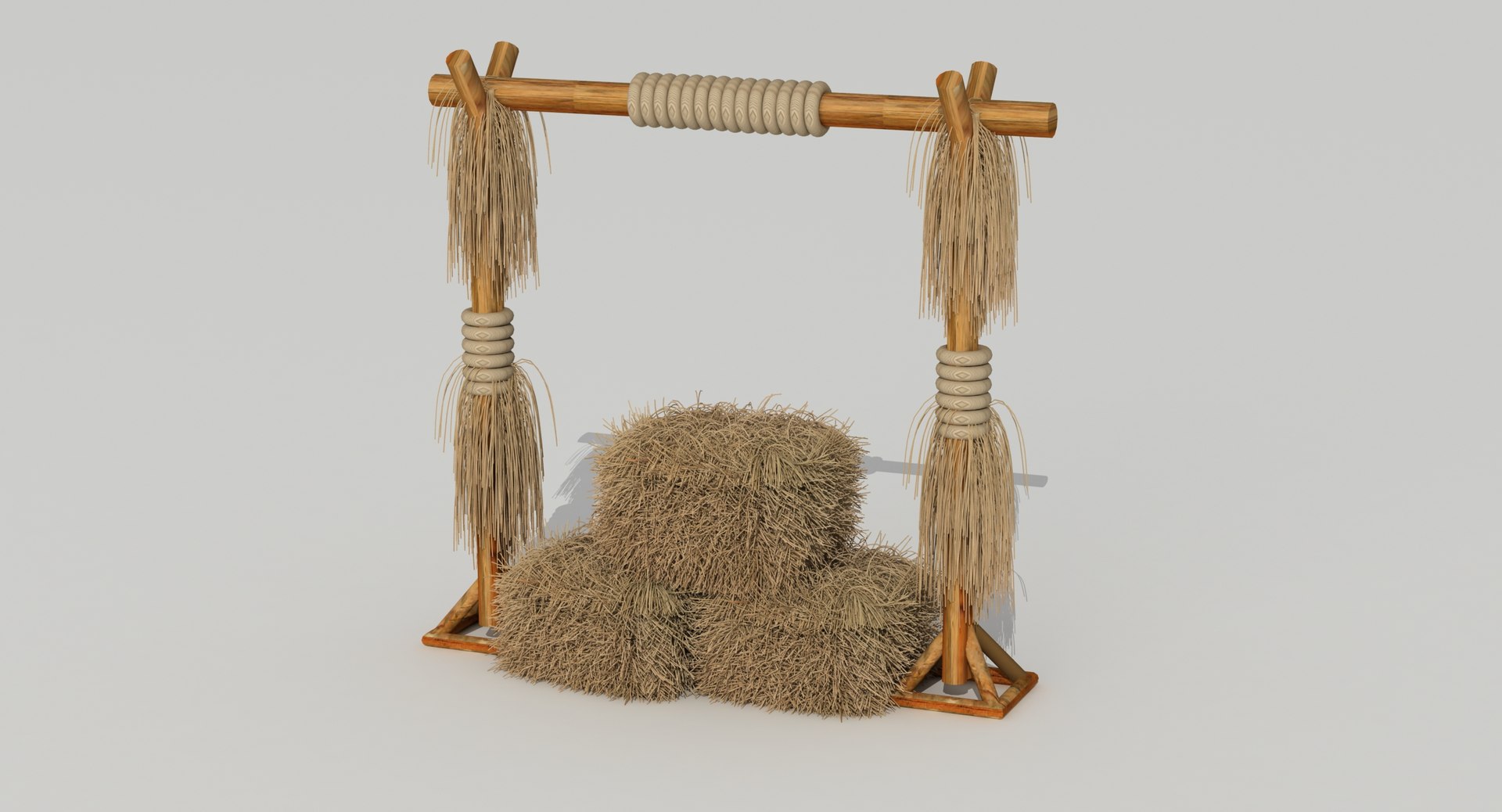 3D Bundle Of Straw And Wood Door Model - TurboSquid 1819779