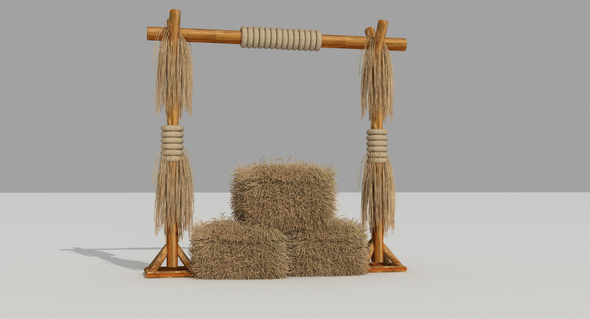 3D Bundle Of Straw And Wood Door Model - TurboSquid 1819779
