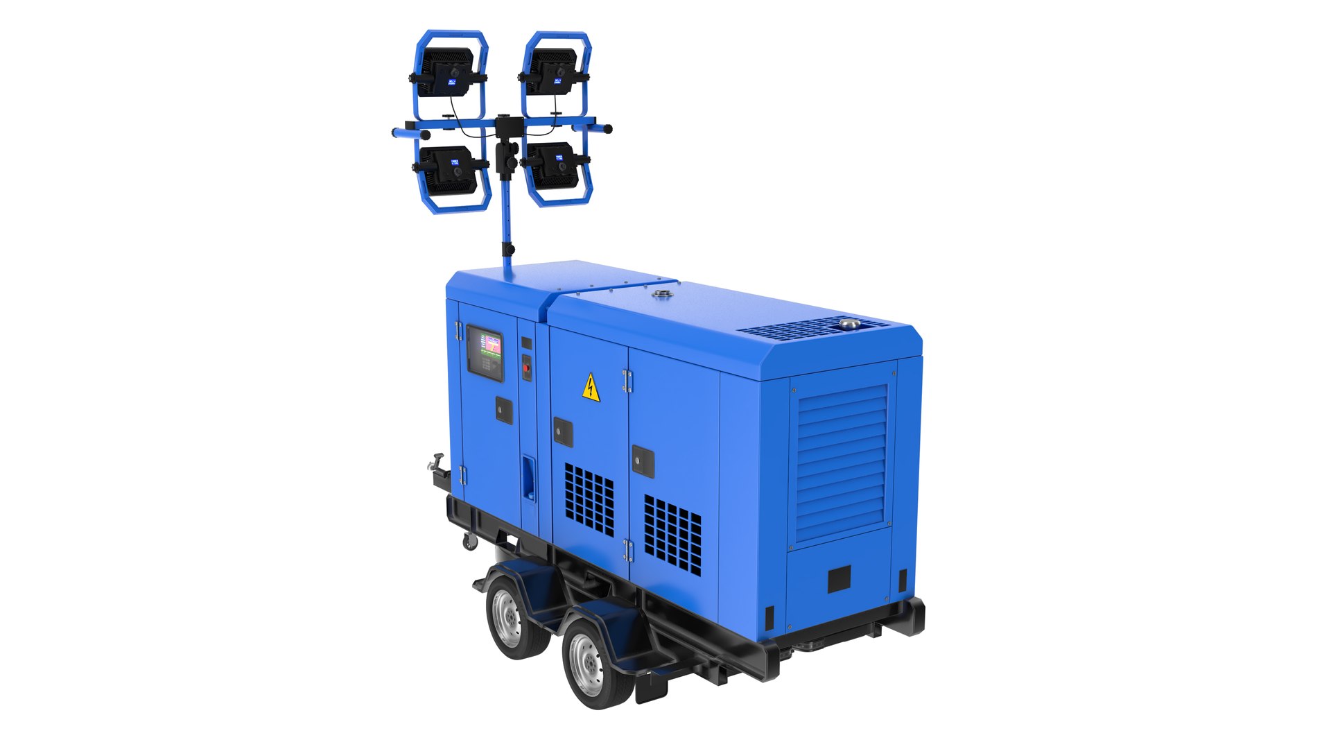 Mobile Generator Generic With Lighting Mast Model - TurboSquid 2281971