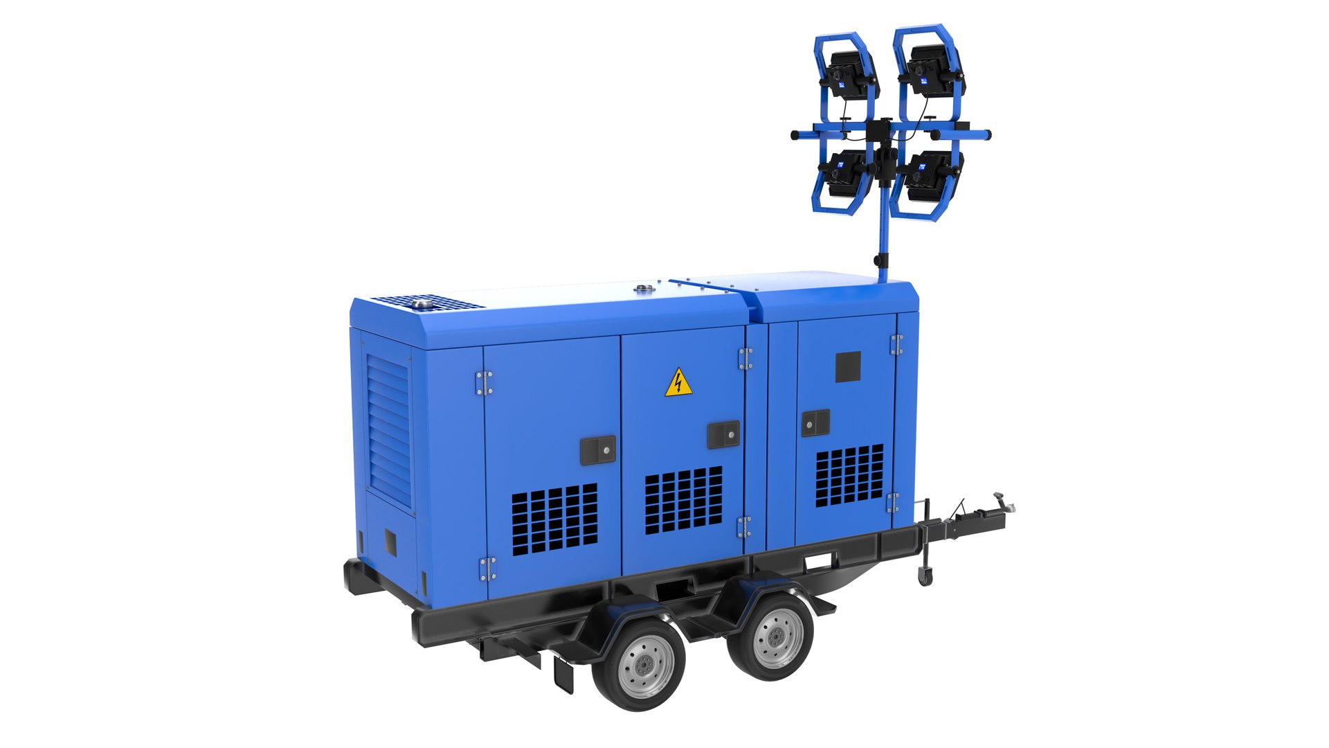 Mobile Generator Generic With Lighting Mast Model - TurboSquid 2281971