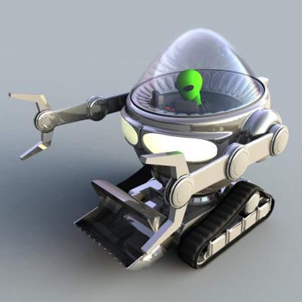 3d alien robotic tractor