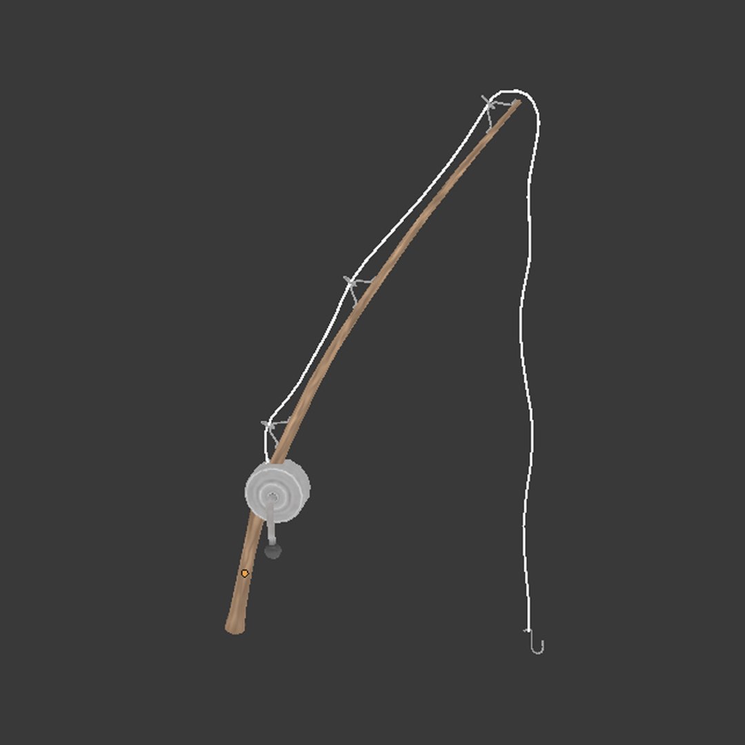 3D Cartoon Fishingpole Fishing - TurboSquid 1441396