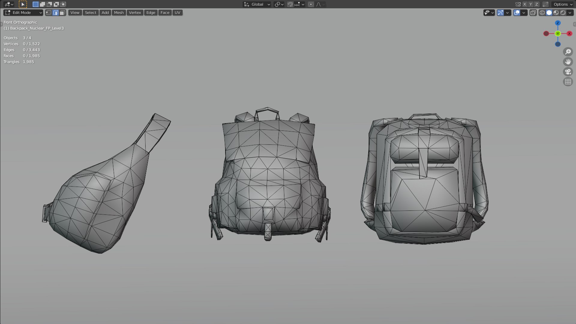 Bag 3x Nuclear Backpack 3D Model - TurboSquid 1849467