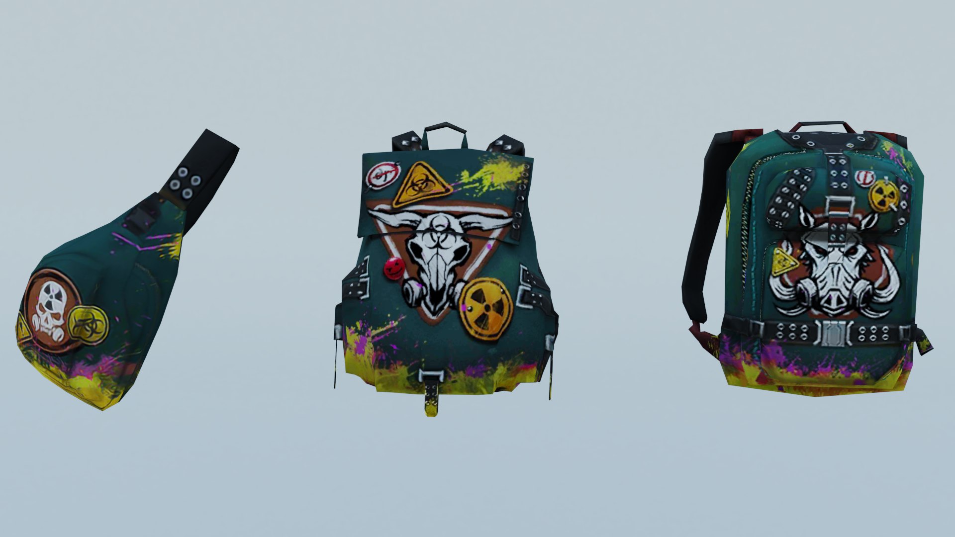 Bag 3x Nuclear Backpack 3D Model - TurboSquid 1849467
