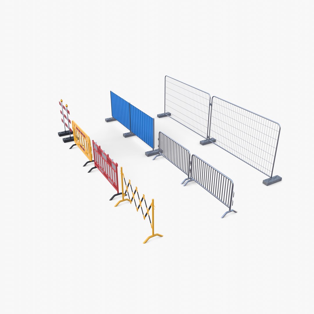 Construction Site Barrier Pack V1 Model - TurboSquid 2070325