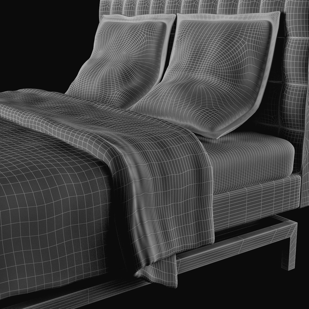 Designed Boss Bed Headboard 3d Model