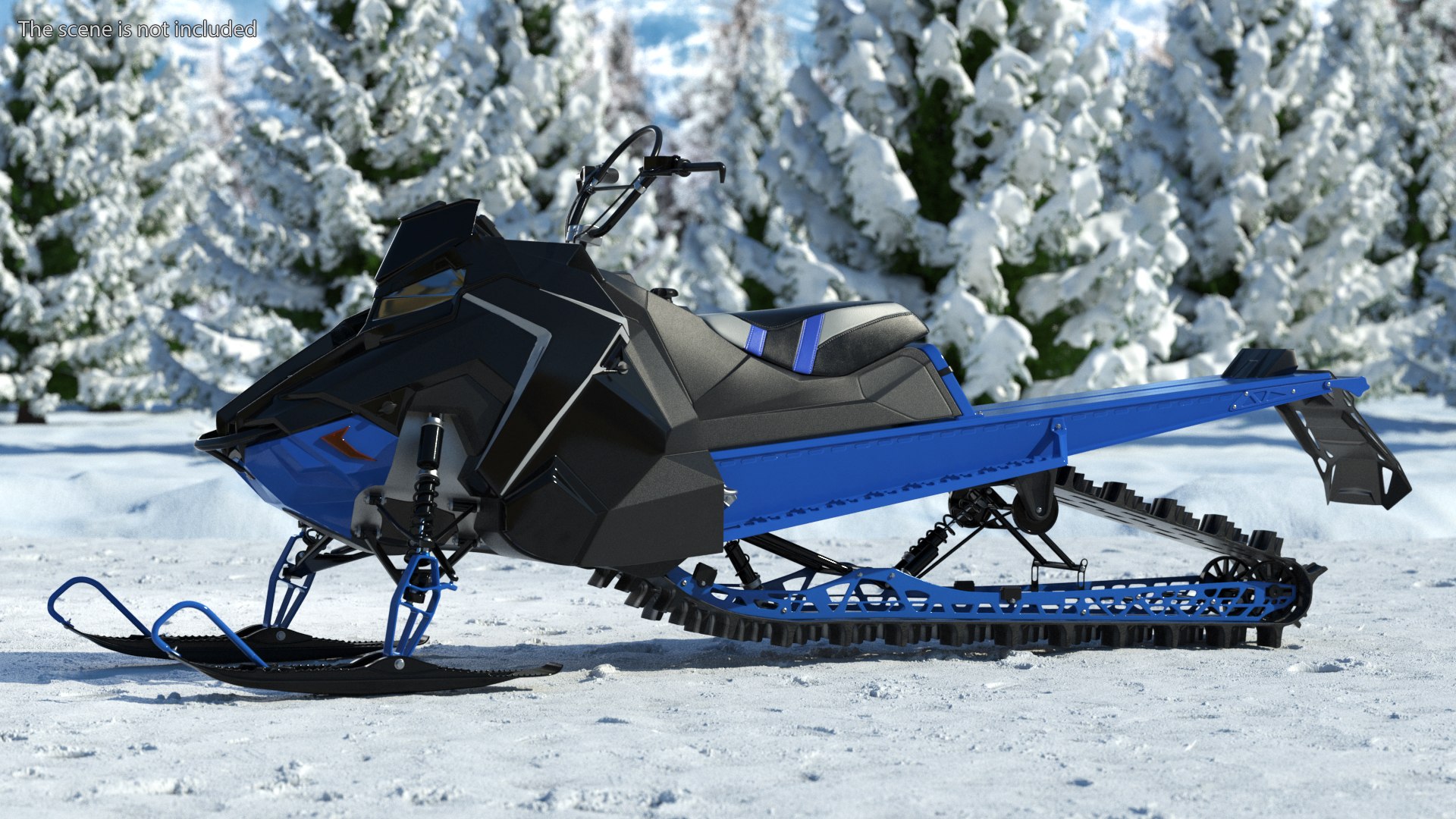 3D Electric Snowmobile Blue Rigged Model - TurboSquid 2054530